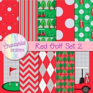 Free Red Golf Digital Papers for Digital Scrapbooking