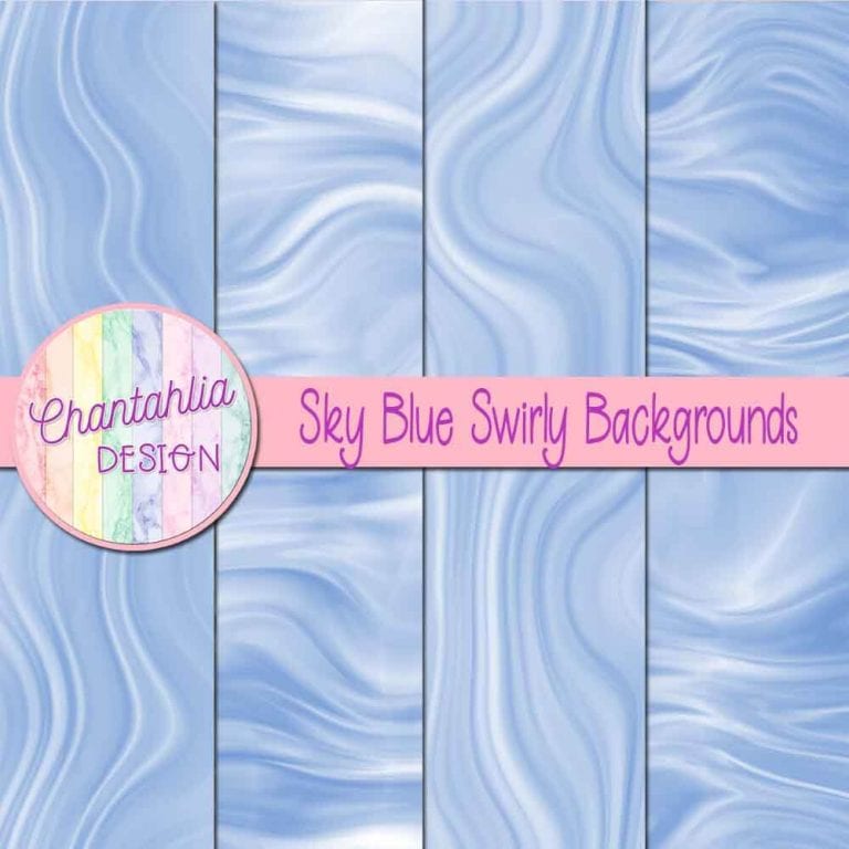 Free Digital Papers featuring Sky Blue Swirly Designs