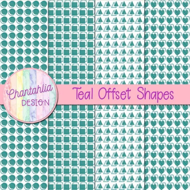 Free Digital Papers featuring Teal Offset Shapes Designs