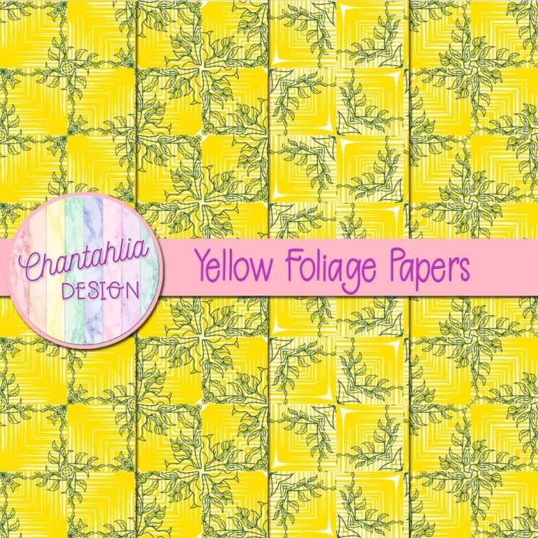 Free Digital Papers featuring Yellow Foliage Designs