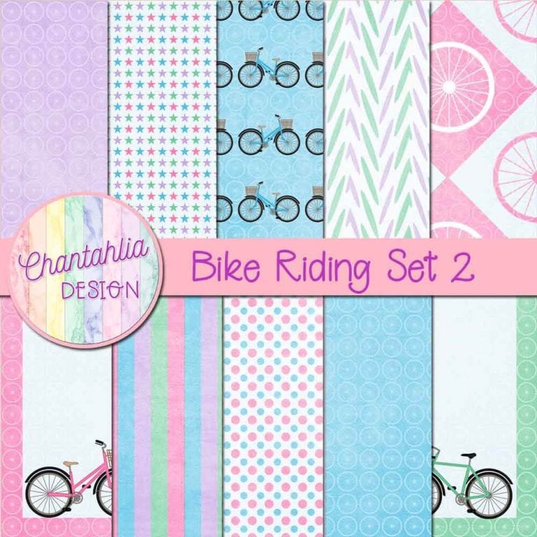 Free Bike RIding Digital Papers for Digital Scrapbooking