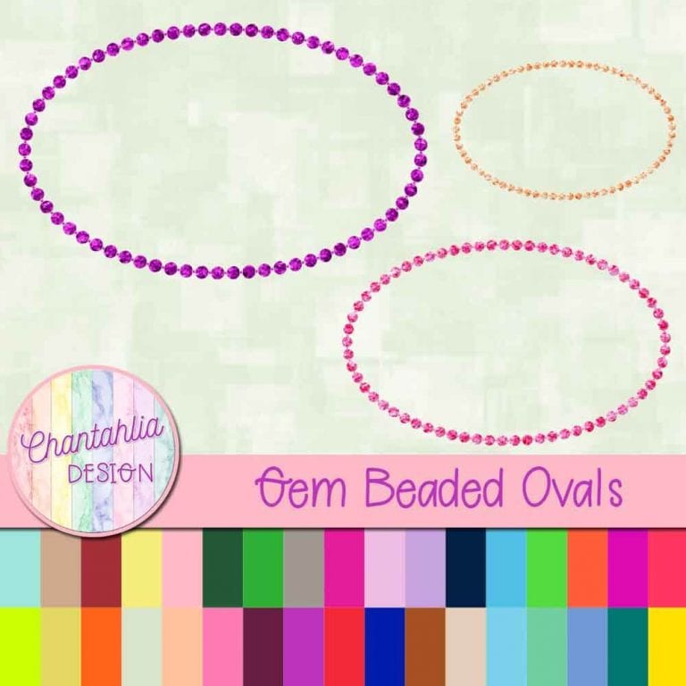 Free Beaded Ovals Design Elements in a Gem Style