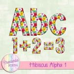 Free Hibiscus Alpha for Digital Scrapbooking and Other Crafts