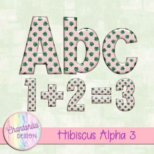 Free Hibiscus Alpha for Digital Scrapbooking and Other Crafts