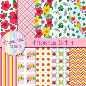 Free Tropical Digital Papers for Digital Scrapbooking