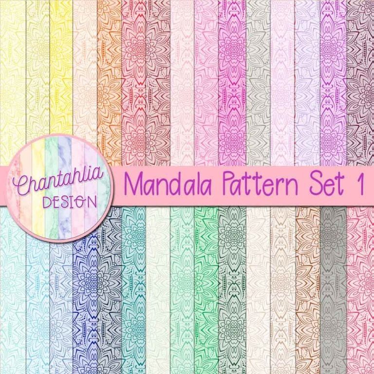 Free Digital Papers Featuring a Mandala Pattern Design