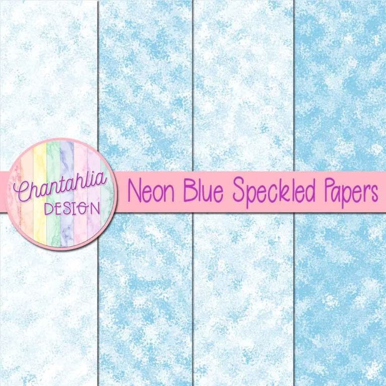 Free Digital Papers featuring Neon Blue Speckled Designs