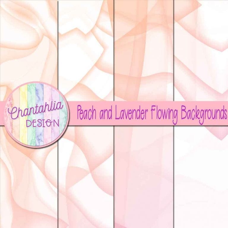 Free Peach and Lavender Digital Paper Backgrounds with Flowing Designs