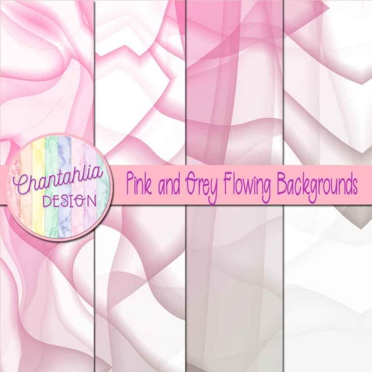 Free Pink and Grey Digital Paper Backgrounds with Flowing Designs