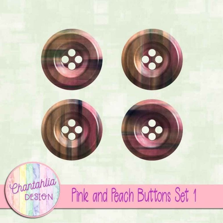 Free Pink and Peach Buttons for Digital Scrapbooking