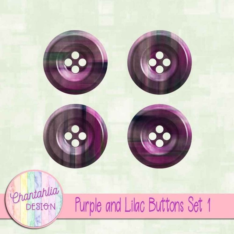 Free Purple and Lilac Buttons for Digital Scrapbooking