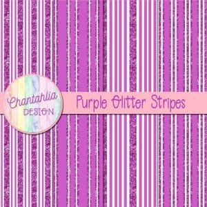 Free Digital Papers featuring Purple Glitter Stripes Designs