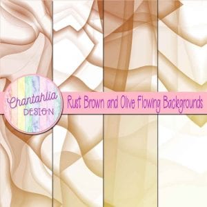 Free Rust Brown and Olive Digital Paper Backgrounds with Flowing Designs