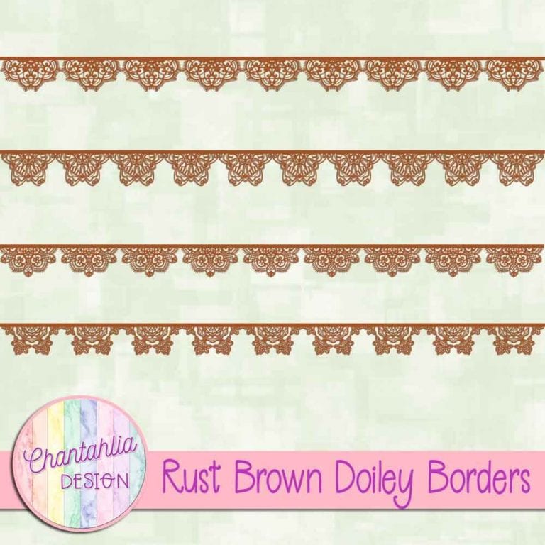Free Rust Brown Doiley Borders Design Elements