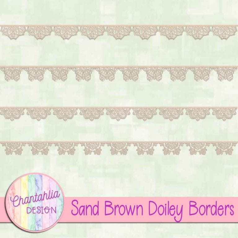 Free Sand Brown Doiley Borders Design Elements
