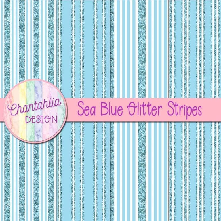Free Digital Papers featuring Sea Blue Glitter Stripes Designs