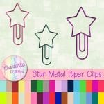 Free Star Metal Paper Clips Design Elements in a Glass Style