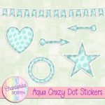 Free Aqua Crazy Dot Stickers Design Elements