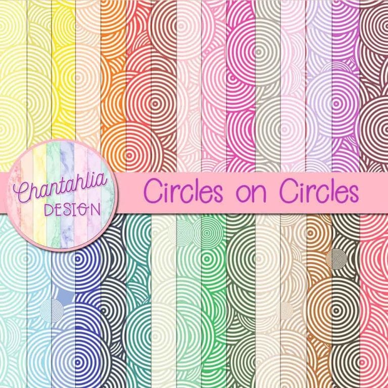 Free Digital Papers Featuring a Circles on Circles Design