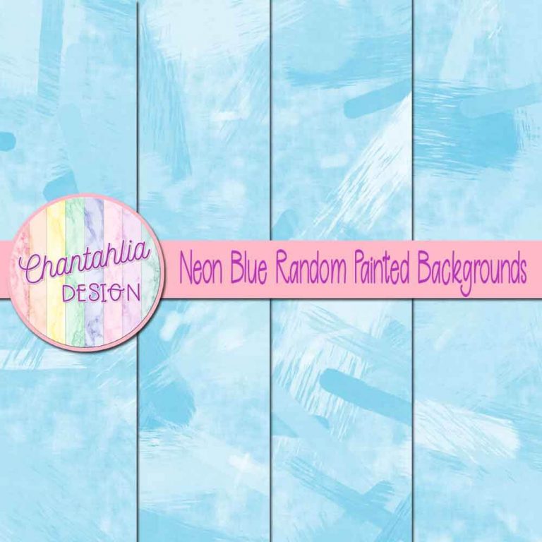 Free Digital Papers featuring Neon Blue Random Painted Designs