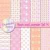 Free Peach and Lavender Digital Papers with Patterned Designs