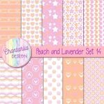 Free Peach and Lavender Digital Papers with Patterned Designs