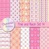 Free Pink and Peach Digital Papers with Patterned Designs