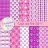 Free Purple and Pink Digital Papers with Patterned Designs