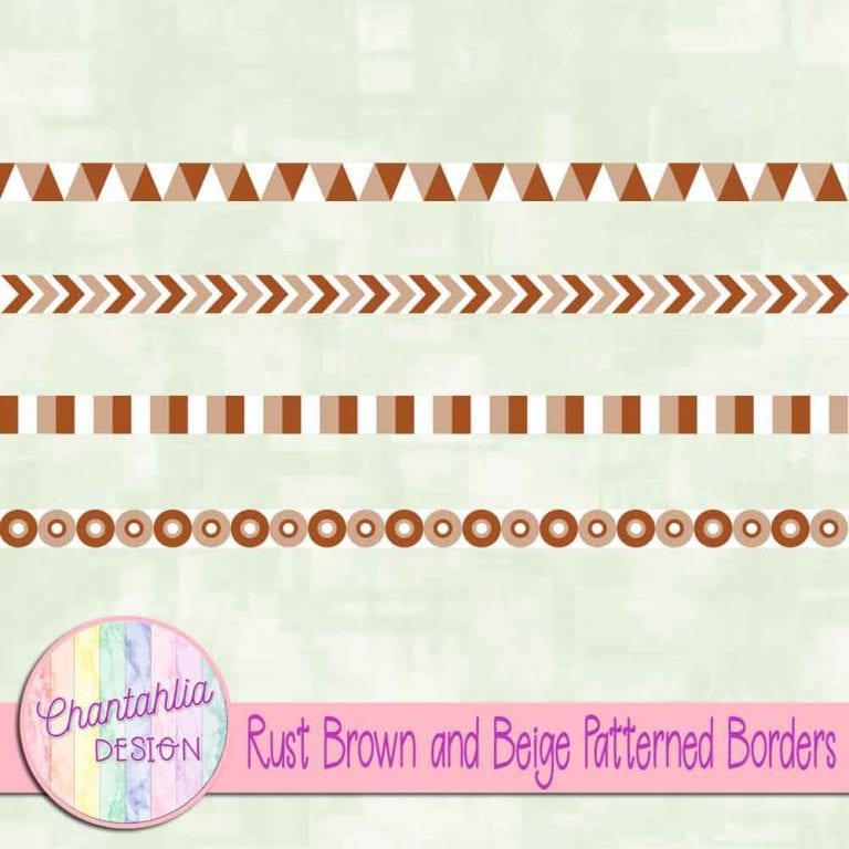 Free Rust Brown and Beige Patterned Borders for Digital Scrapbooking
