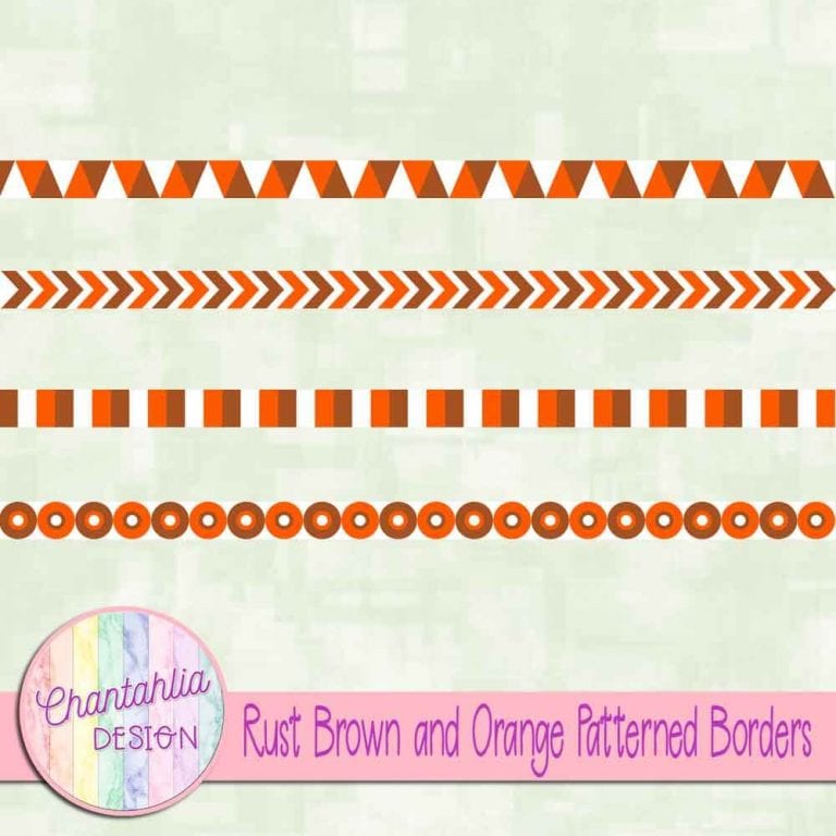 Free Rust Brown and Orange Patterned Borders for Digital Scrapbooking