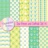 Free Sea Green and Daffodil Digital Papers with Patterned Designs
