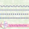 Free Sky Blue and Beige Patterned Borders for Digital Scrapbooking