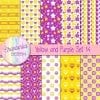 Free Yellow and Purple Digital Papers with Patterned Designs