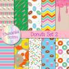 Free Donuts Digital Papers for Digital Scrapbooking