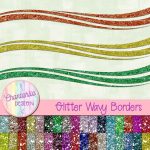 Free Wavy Border Design Elements in a Glitter Style