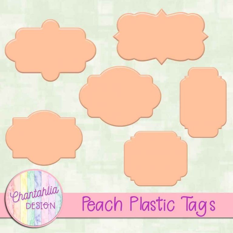 Free Peach Plastic Tags Design Elements