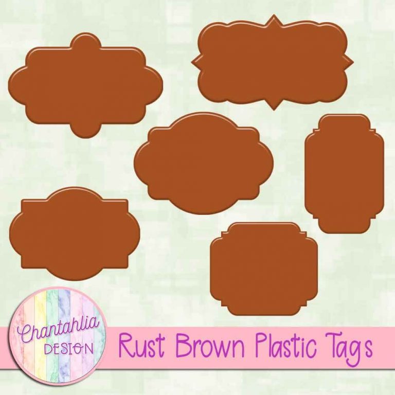 Free Rust Brown Plastic Tags Design Elements