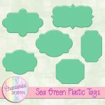 Free Sea Green Plastic Tags Design Elements