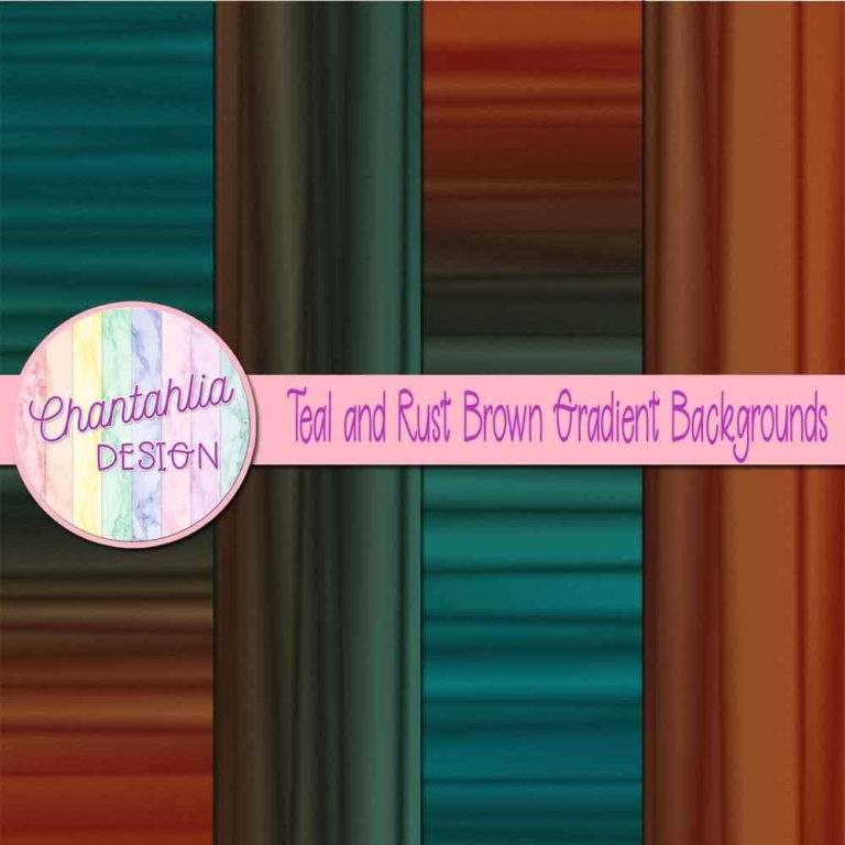 Free Teal and Rust Brown Digital Papers with Gradient Designs