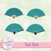 Free Teal Fans Design Elements