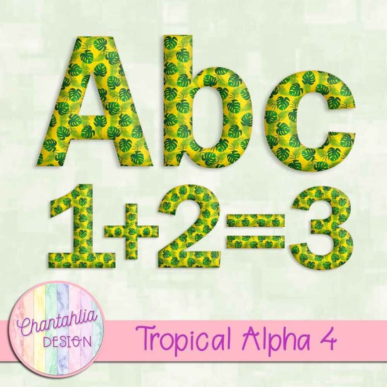 Free Tropical Alpha for Digital Scrapbooking and other crafts