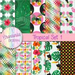Free Tropical Digital Papers for Digital Scrapbooking