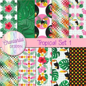 Free Tropical Digital Papers for Digital Scrapbooking