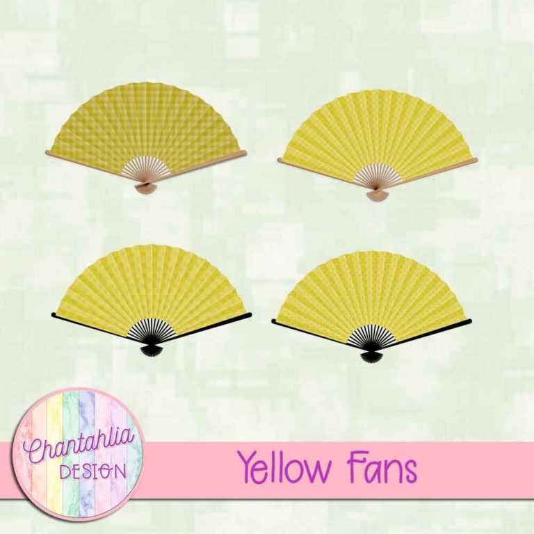 Free Yellow Fans Design Elements