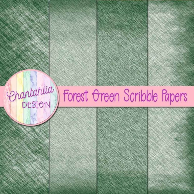 Free Digital Papers featuring Forest Green Scribble Designs