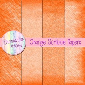 Free Digital Papers featuring Orange Scribble Designs
