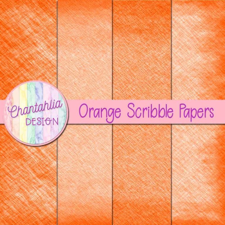 Free Digital Papers featuring Orange Scribble Designs