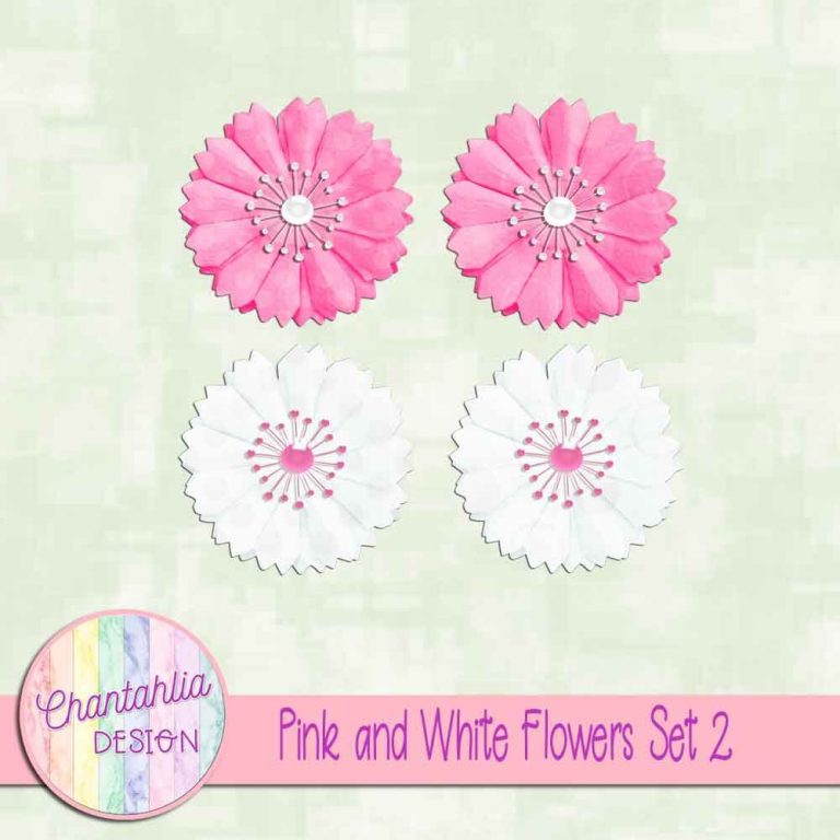 Free Pink and White Flowers Design Elements