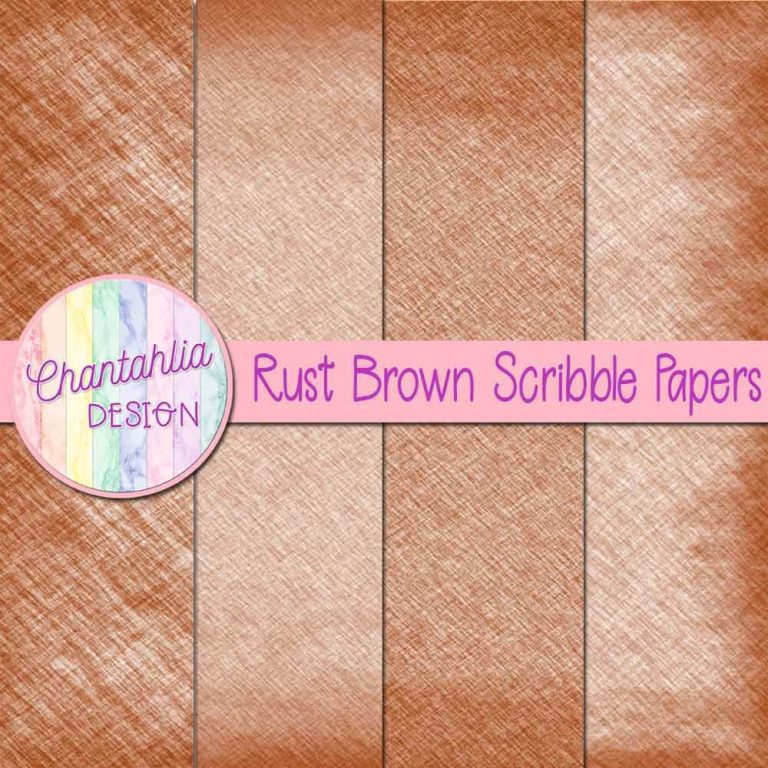 Free Digital Papers featuring Rust Brown Scribble Designs
