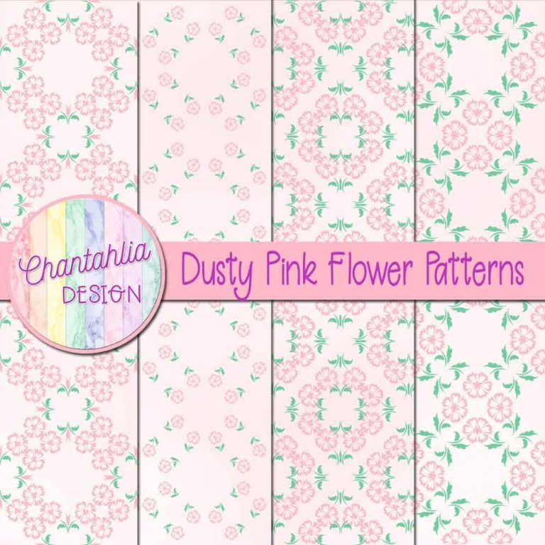 Free Digital Papers featuring Dusty Pink Flower Patterns Designs